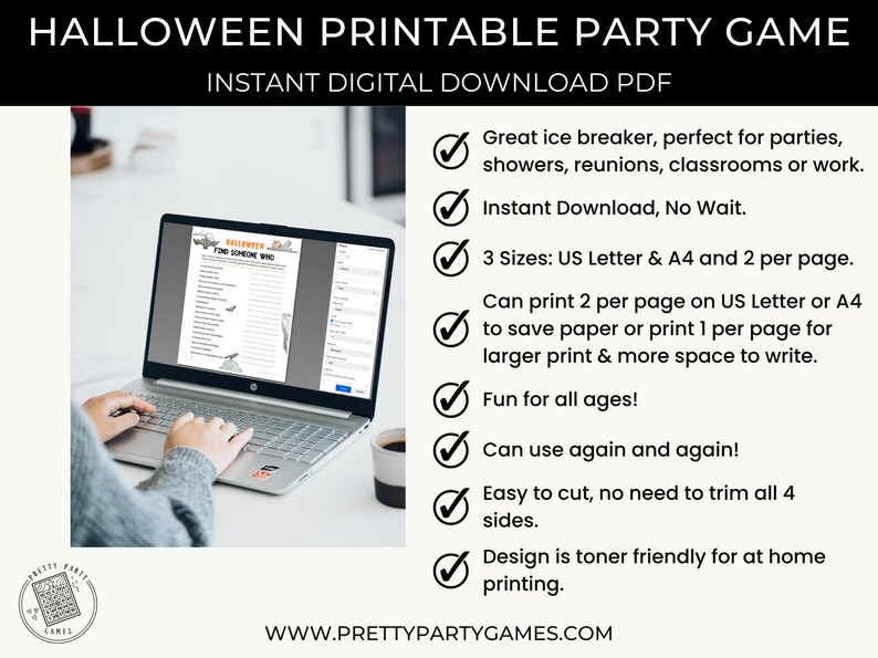 Halloween Find the Guest Who Icebreaker Game, Instant Digital Download ...