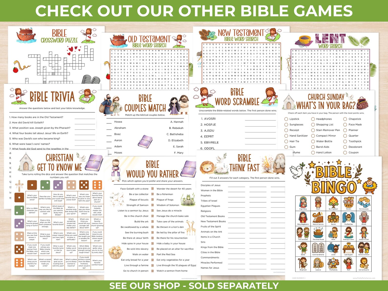 50 Lent Bingo Cards With Numbers, Christian Lent Activities for Kids ...