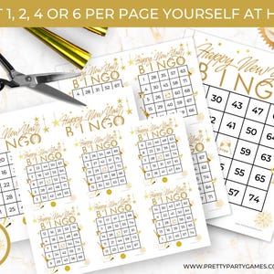 50 Printable New Years Eve Bingo Cards With Numbers, NYE Bingo Game for ...