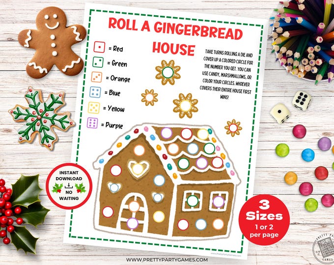 Printable Roll a Gingerbread Man Preschool Dice Game for Prek and ...