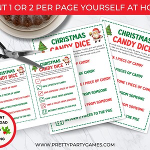 Christmas Candy Dice Game Printable, Roll the Dice Christmas Game for ...