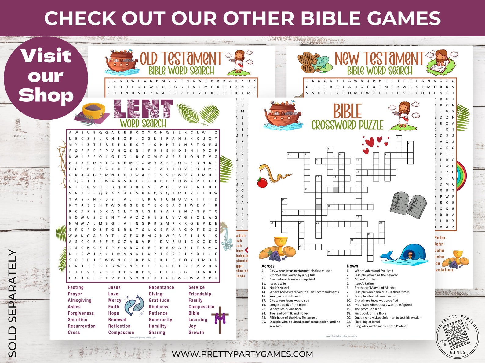 Bible Crossword Puzzle Printable Solution, Bible Study Games for Kids ...