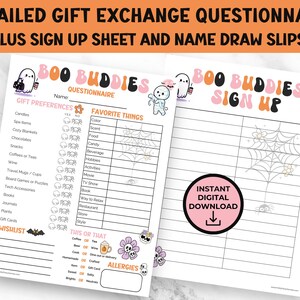 Halloween Boo Buddy Questionnaire Bundle, Pink-o-ween Get to Know You ...