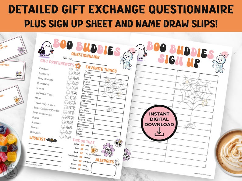 Halloween Boo Buddy Questionnaire Bundle, Pink-o-ween Get to Know You ...