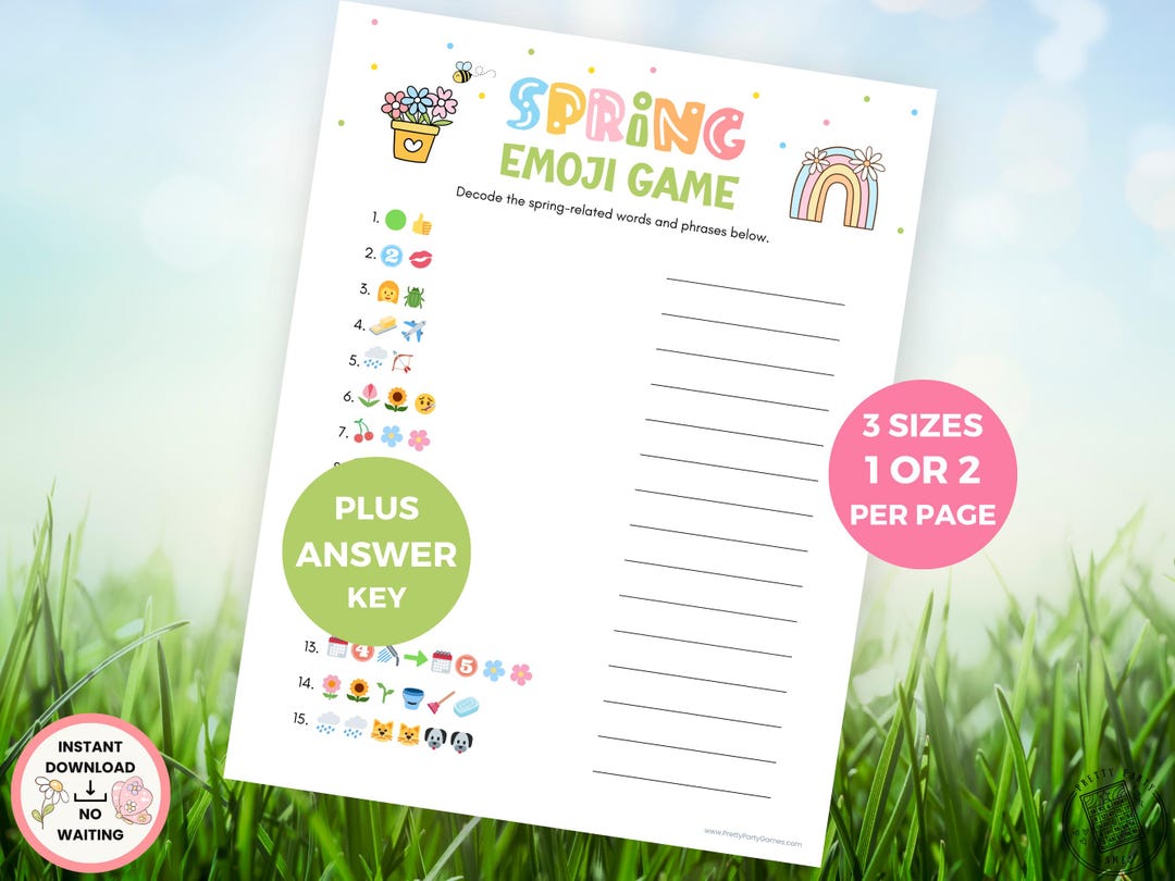 Spring Emoji Game, Spring Activities for Kids Adults & Seniors, Office ...