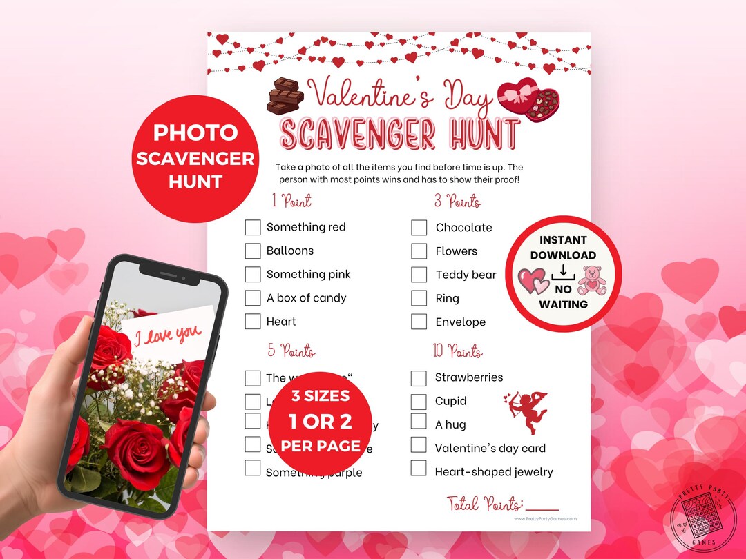 Valentines Day Team Building Photo Scavenger Hunt, Valentine's Day ...