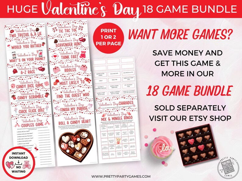 Valentines Day Trivia Chick Flick Quiz, Fun Valentines Party Game ...