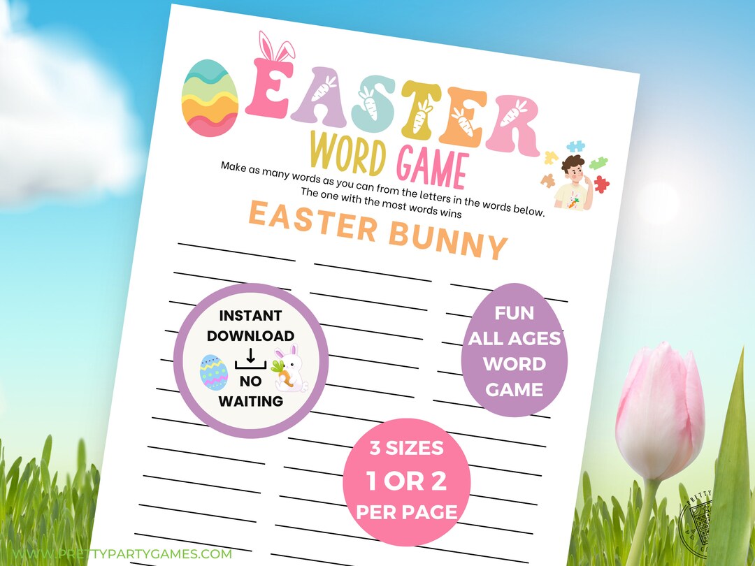Easter Word Game, Easter Party Games for Kids & Adults, Fun Easter ...