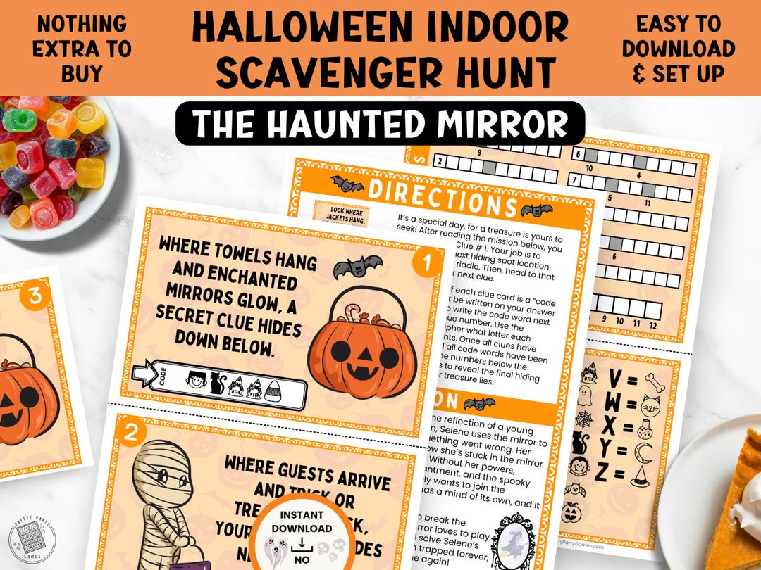Indoor Halloween Scavenger Hunt for Kids, Fun Treasure Hunt Game ...