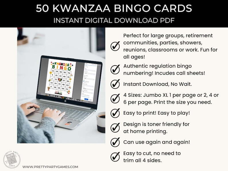 50 Printable Kwanzaa Bingo Cards With Numbers, Fun African Heritage ...