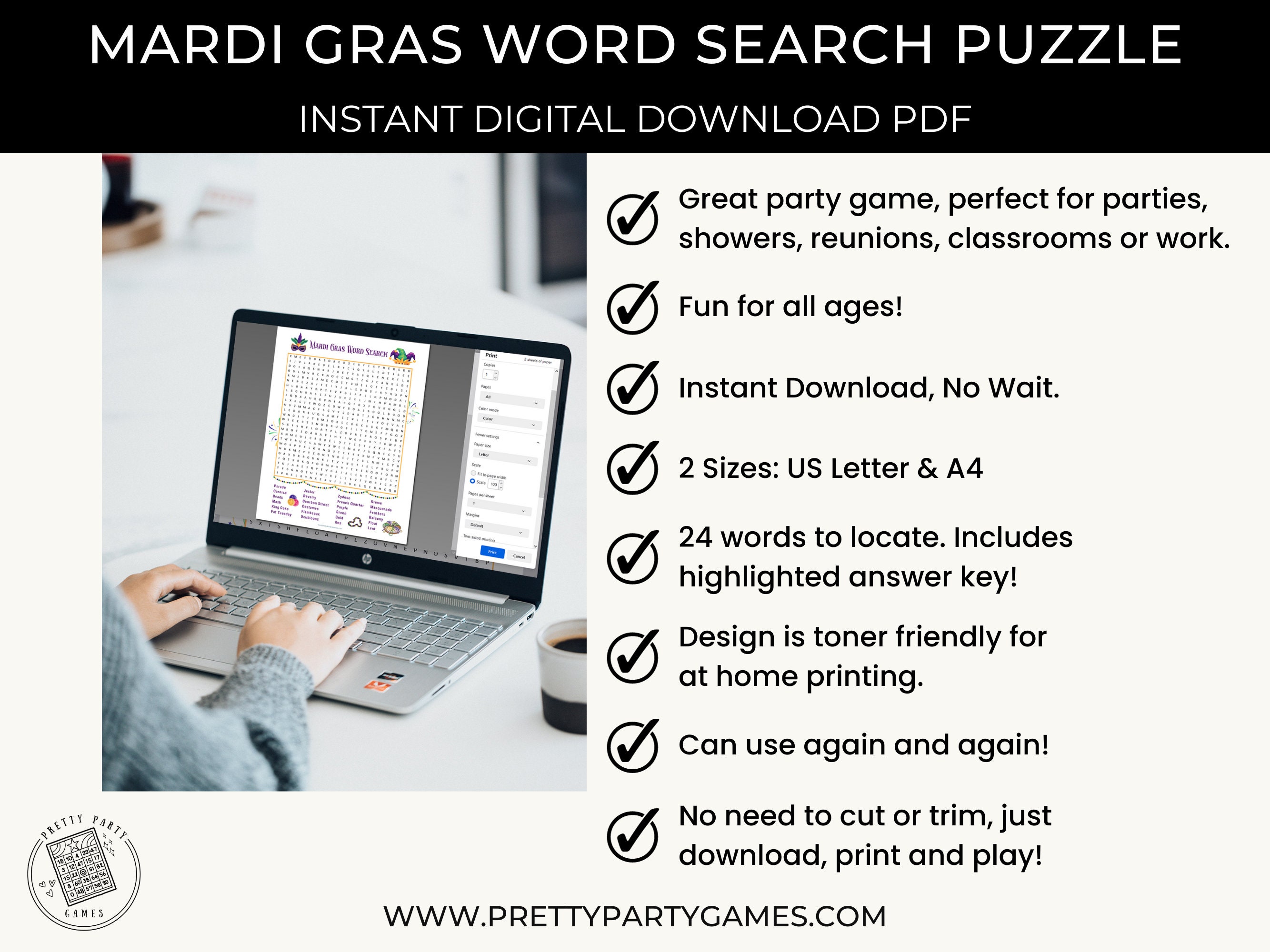 Mardi Gras Word Search Puzzle Answer Key, Mardi Gras Activities for ...