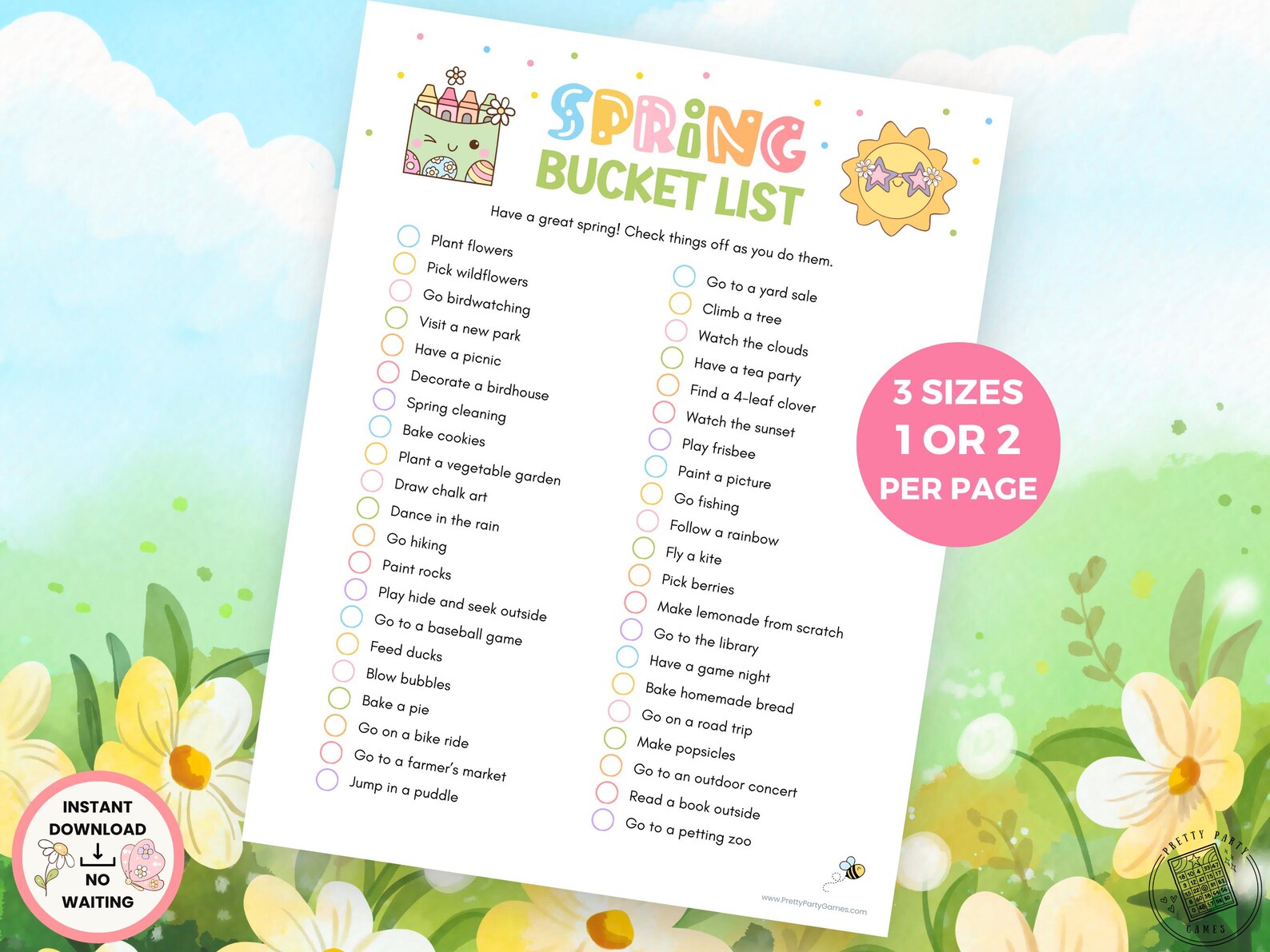 Spring Break Bucket List, Fun Family Activity Checklist, Springtime ...