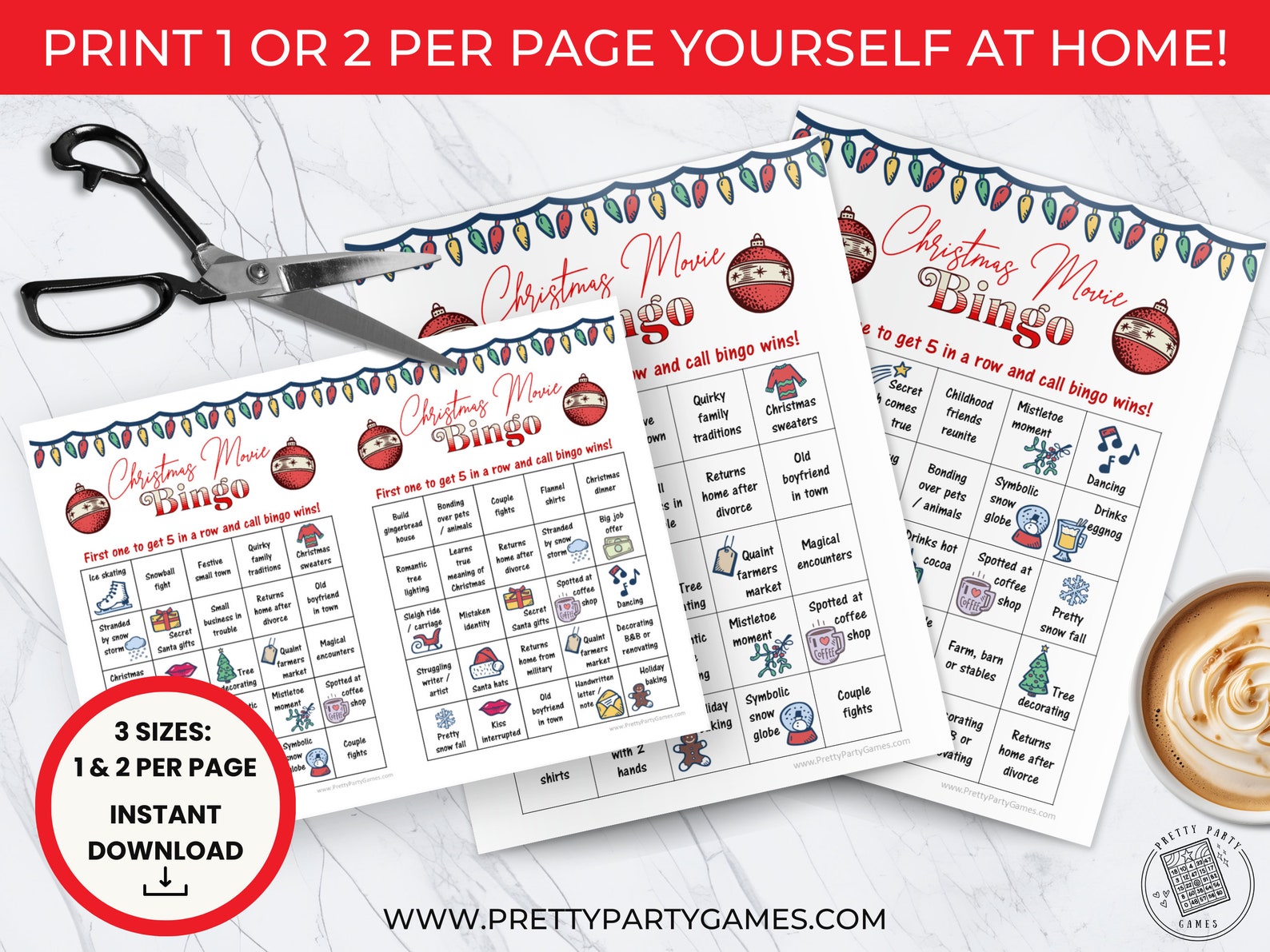 Printable Christmas Movie Bingo Cards, Holiday Bingo Game, 50 TV Movie ...