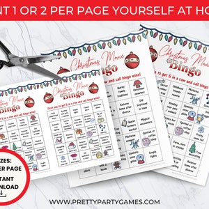 Printable Christmas Movie Bingo Cards, Holiday Bingo Game, 50 TV Movie ...