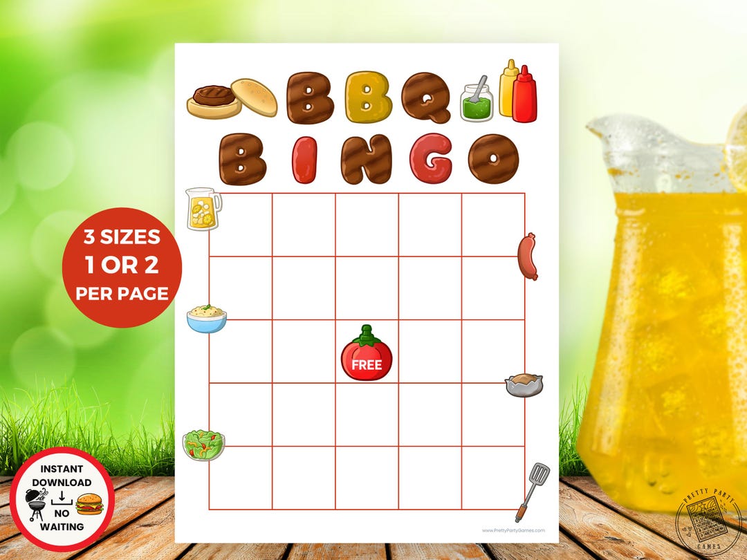 Backyard BBQ Blank Bingo Card Printable, Summer Cookout Activity ...