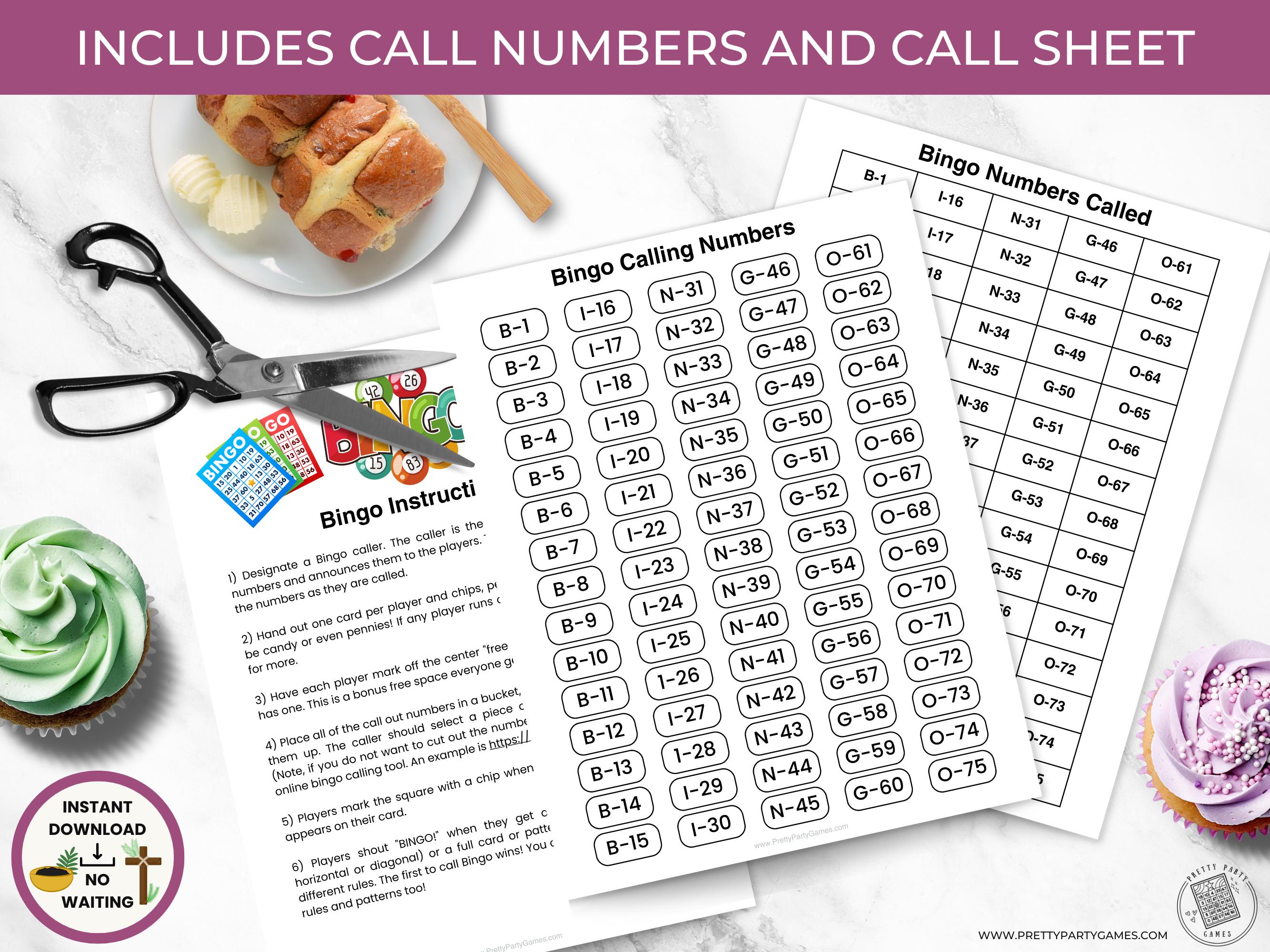 50 Lent Bingo Cards With Numbers, Christian Lent Activities for Kids ...