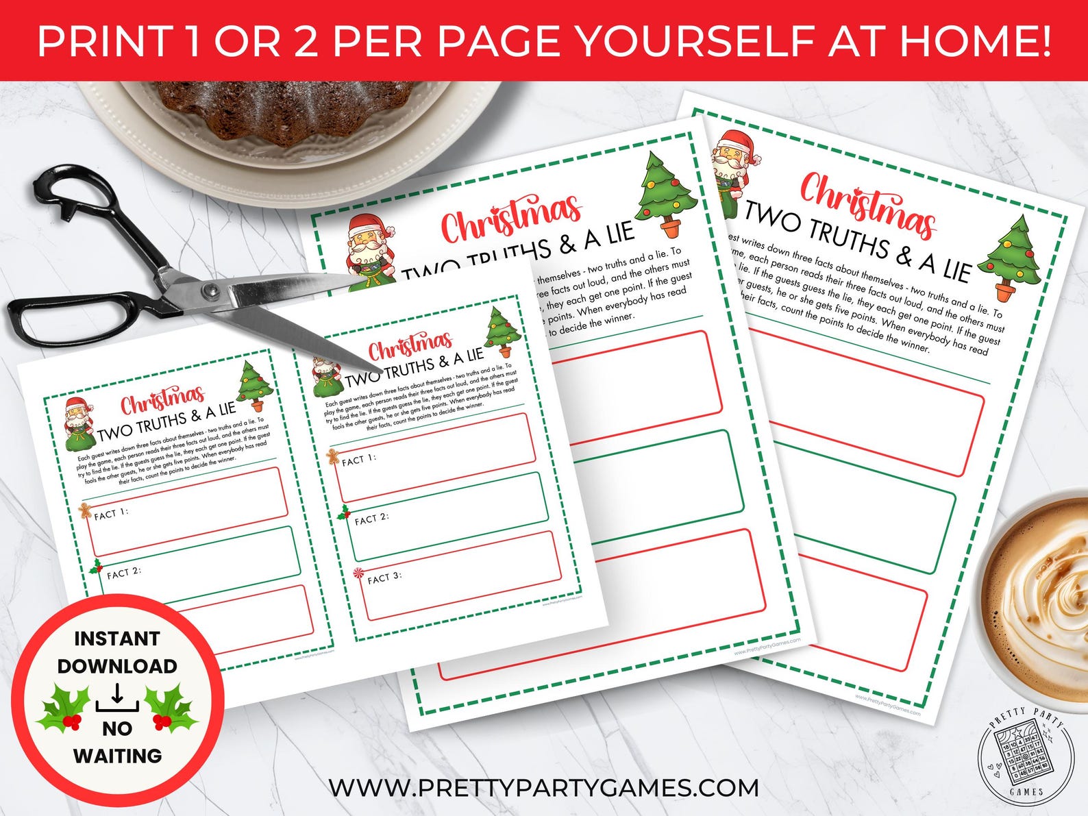 Christmas Two Truths and A Lie Game, Fun Christmas Party Games for ...