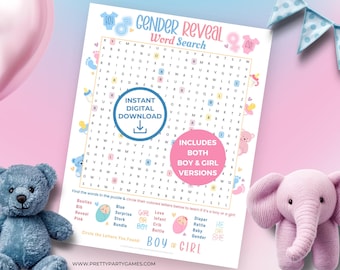 It's a Boy Puzzle: Gender Reveal Word Search (printable DIY) - Etsy