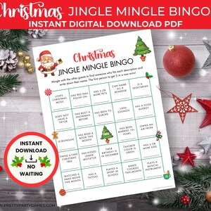 Printable Christmas Jingle Mingle Bingo Game, Fun Dinner Party ...