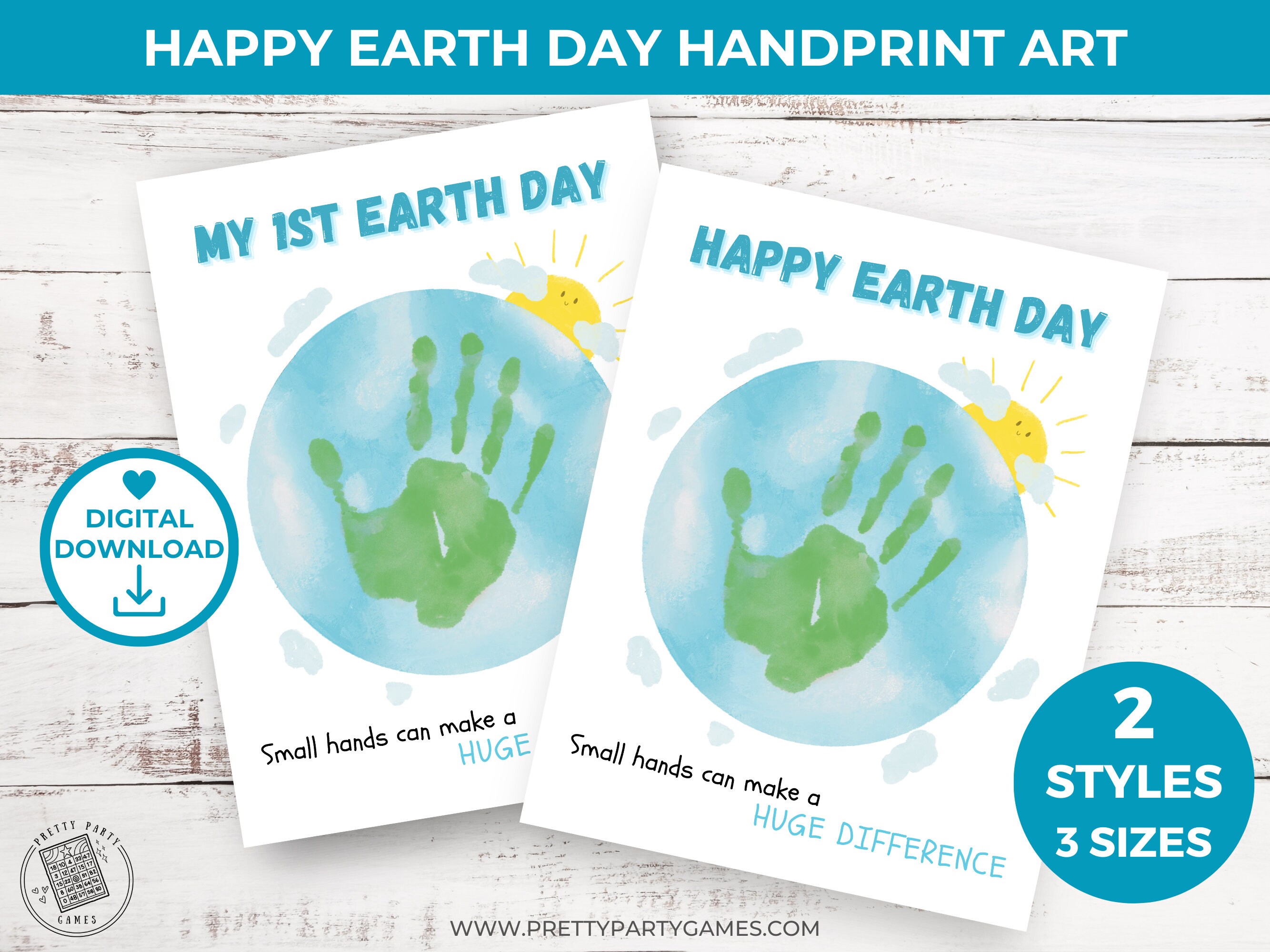 Printable Happy Earth Day Handprint Keepsake Activity, My First Earth ...