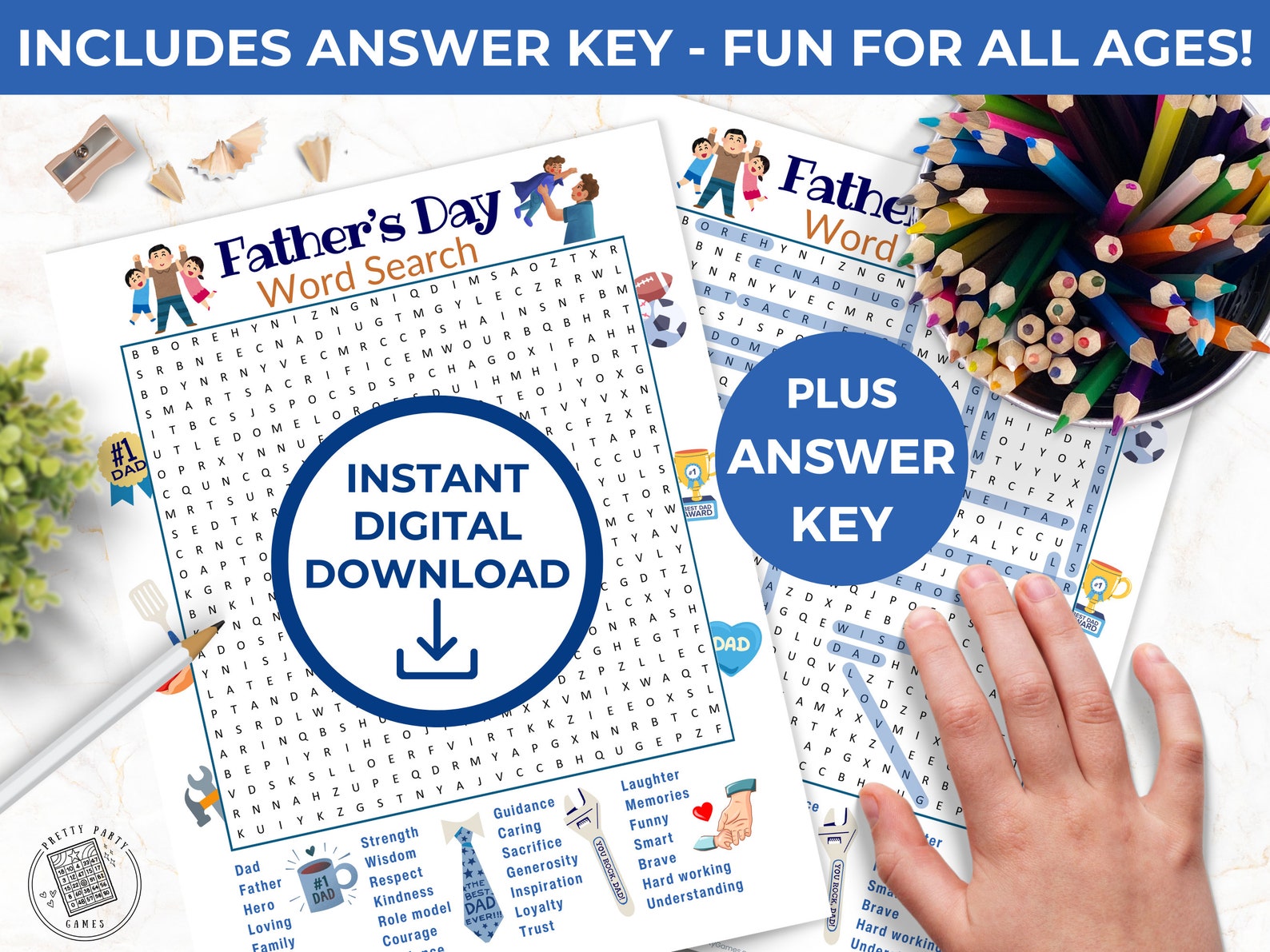 Fathers Day Word Search Game, Father's Day Activity Ideas From Kids ...