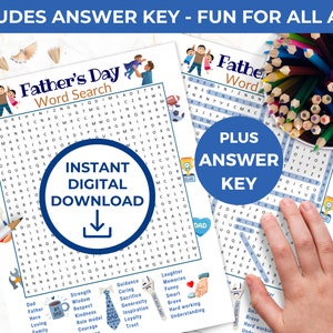 Fathers Day Word Search Game, Father's Day Activity Ideas From Kids ...