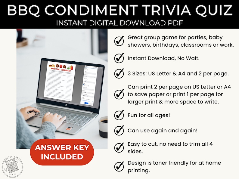 Name That Condiment Food Trivia Game, Backyard BBQ Games for Groups ...