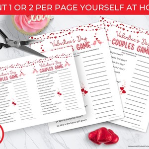 Valentine Couples Game Printable, Fun Valentines Day Games for Couples ...