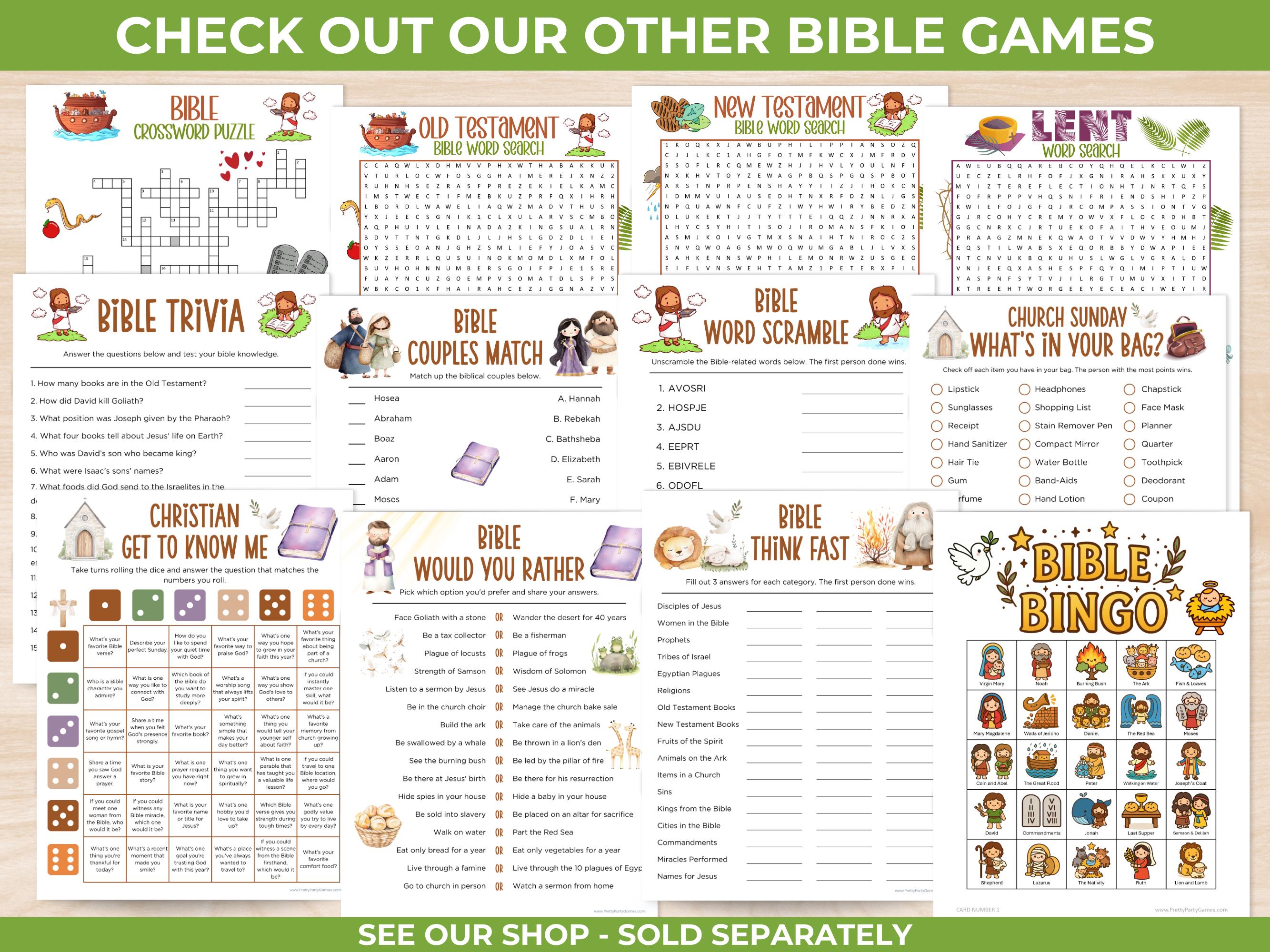 New Testament Books of the Bible Word Search Printable +answer Key ...