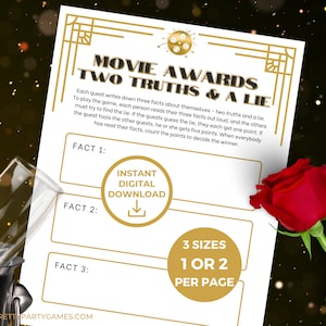 Two Truths and A Lie Ice Breaker Game, Movie Awards Party Games, Girls ...