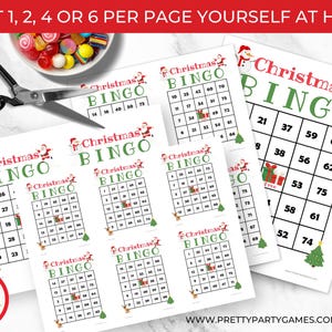 50 Christmas Bingo Cards With Numbers, Fun Christmas Bingo Game for ...