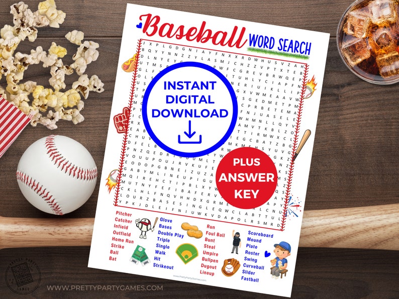 Baseball Word Search Game, Baseball Themed Games for Kids, Sports ...