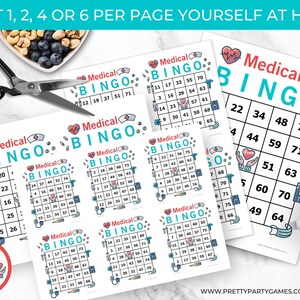 500 Printable Medical Bingo Cards With Numbers, Health Bingo for Nurse ...