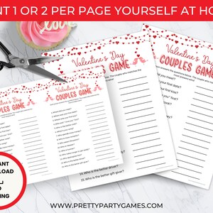 Valentine Couples Game Printable, Fun Valentines Day Games for Couples ...