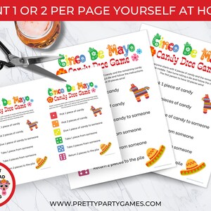 Cinco De Mayo Candy Dice Game, Fun Candy Swap Left Right Party Game for ...