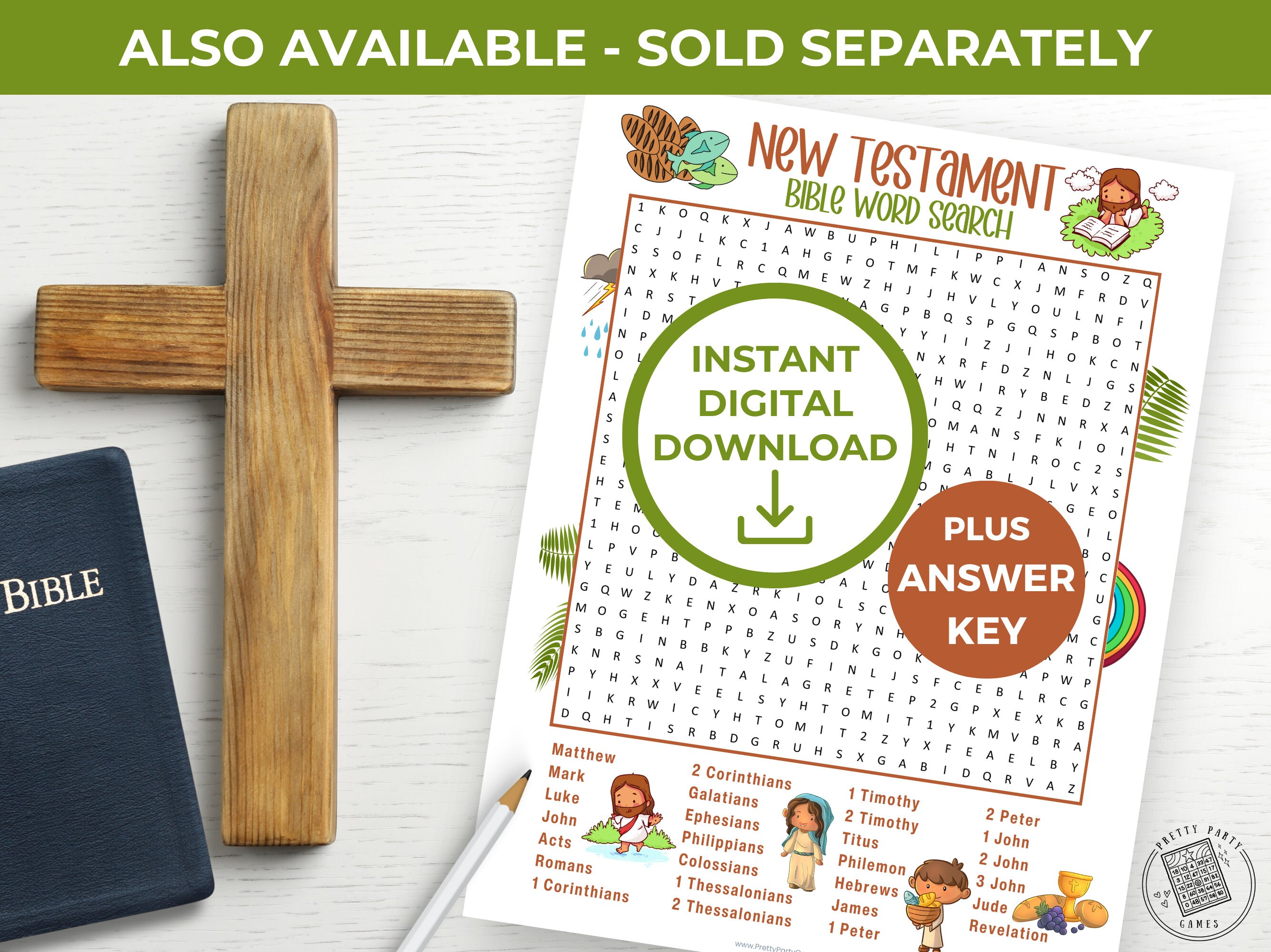Old Testament Books of the Bible Word Search Printable, Word Search for ...