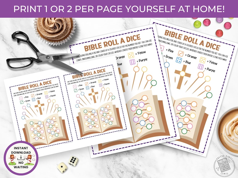 Bible Roll A Dice Game, Candy Dice Game Printable, Christian Printable ...