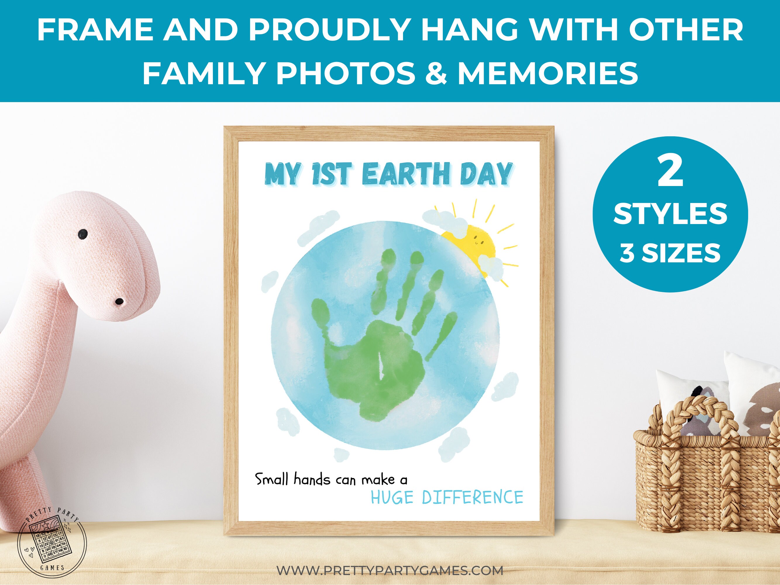 Printable Happy Earth Day Handprint Keepsake Activity, My First Earth ...