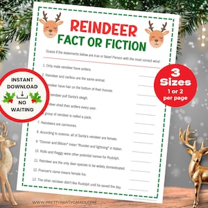 True or False Christmas Trivia With Answers, Reindeer Fact or Fiction ...