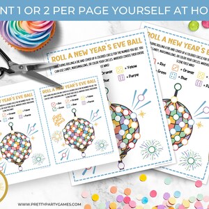 New Year's Eve Ball Drop Roll A Dice Game, New Years Candy Dice Game ...