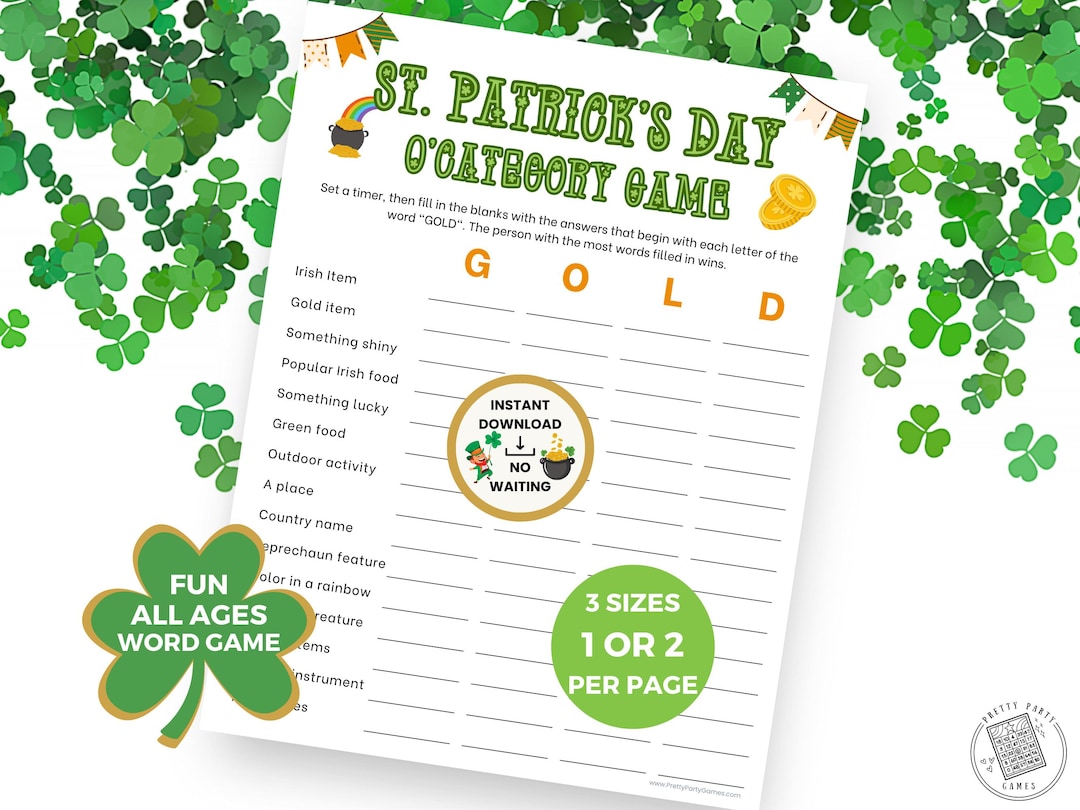 St. Patrick's Day Word Game Printable, Classroom Activity, St Patricks ...
