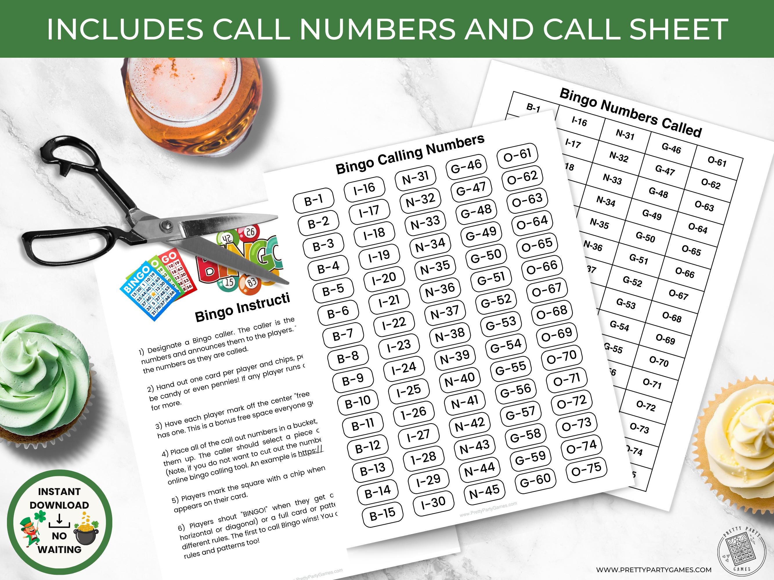 500 St. Patrick's Day Bingo Cards With Numbers, St Patricks Day Bingo ...
