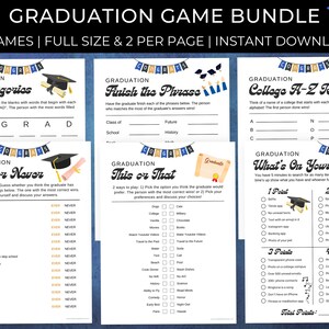 Graduation Game Bundle, 2024 Graduation Party Games, Printable ...