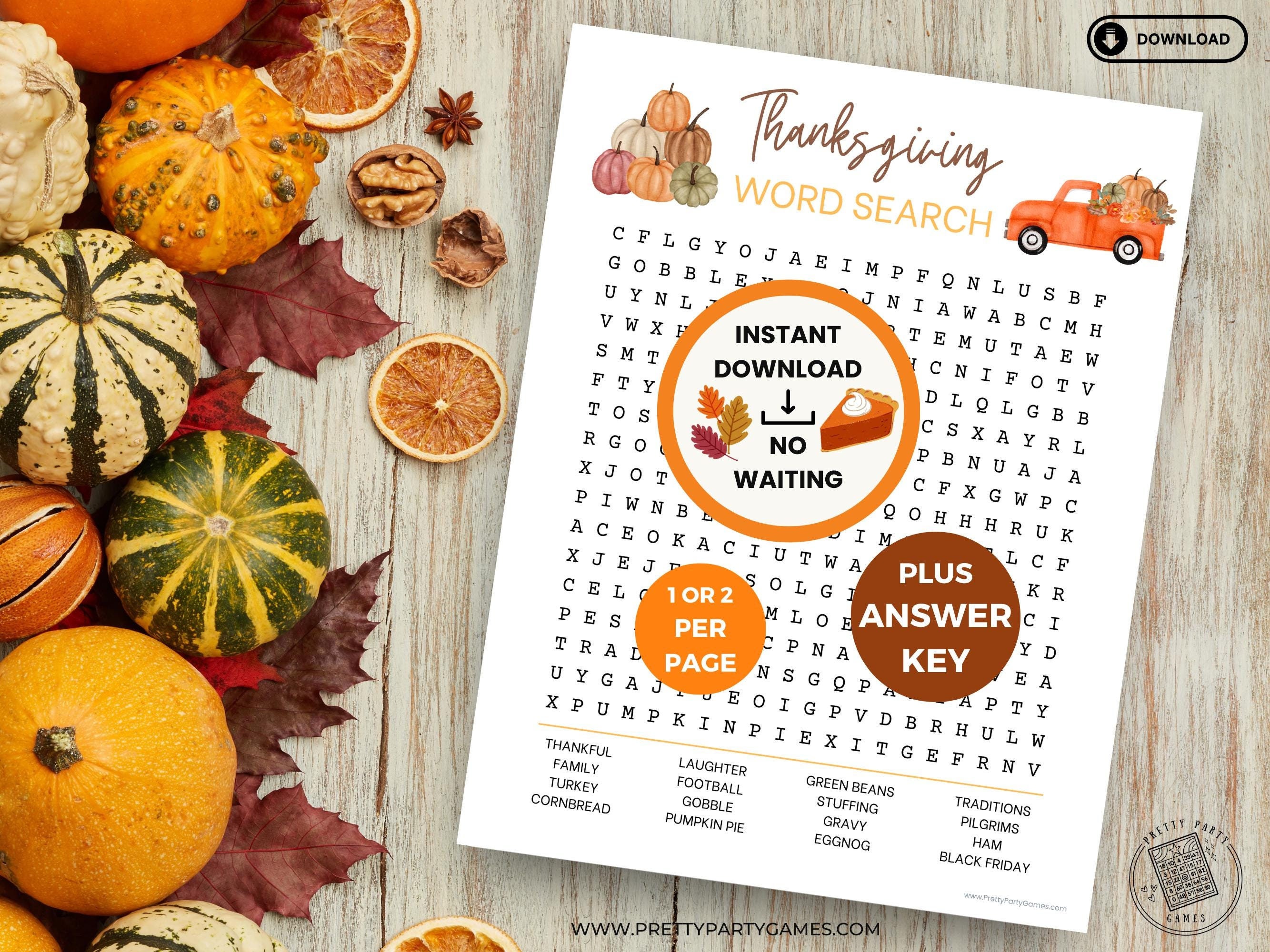 Printable Thanksgiving Word Search Puzzle & Solution, Thanksgiving ...