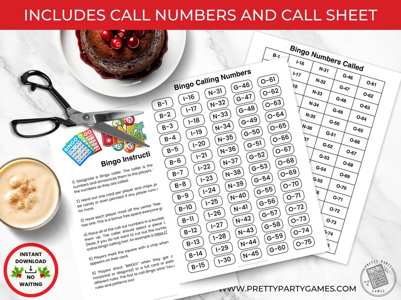 500 Christmas Bingo Cards With Numbers, Fun Christmas Bingo Game for ...