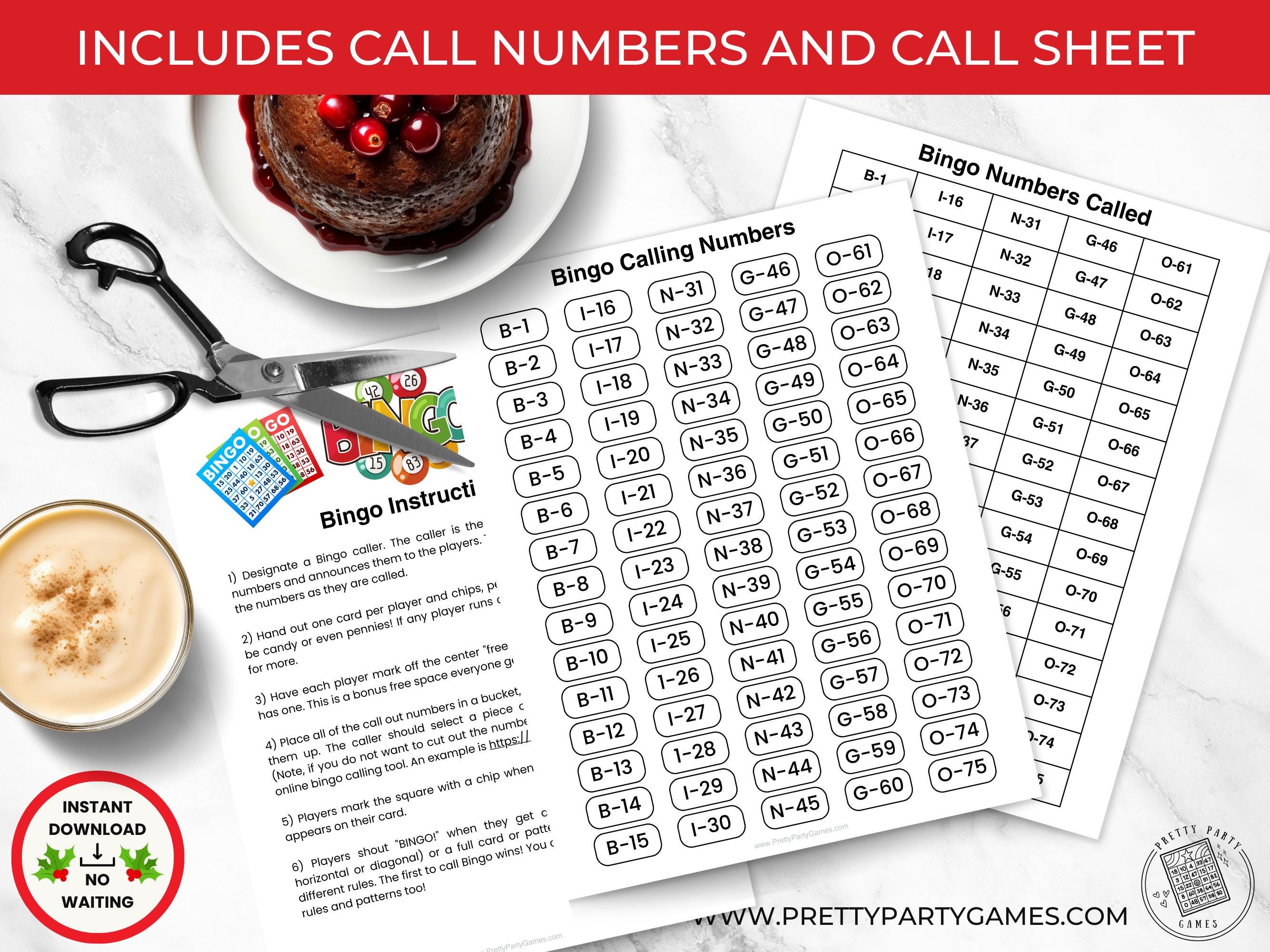 500 Christmas Bingo Cards With Numbers, Fun Christmas Bingo Game for ...