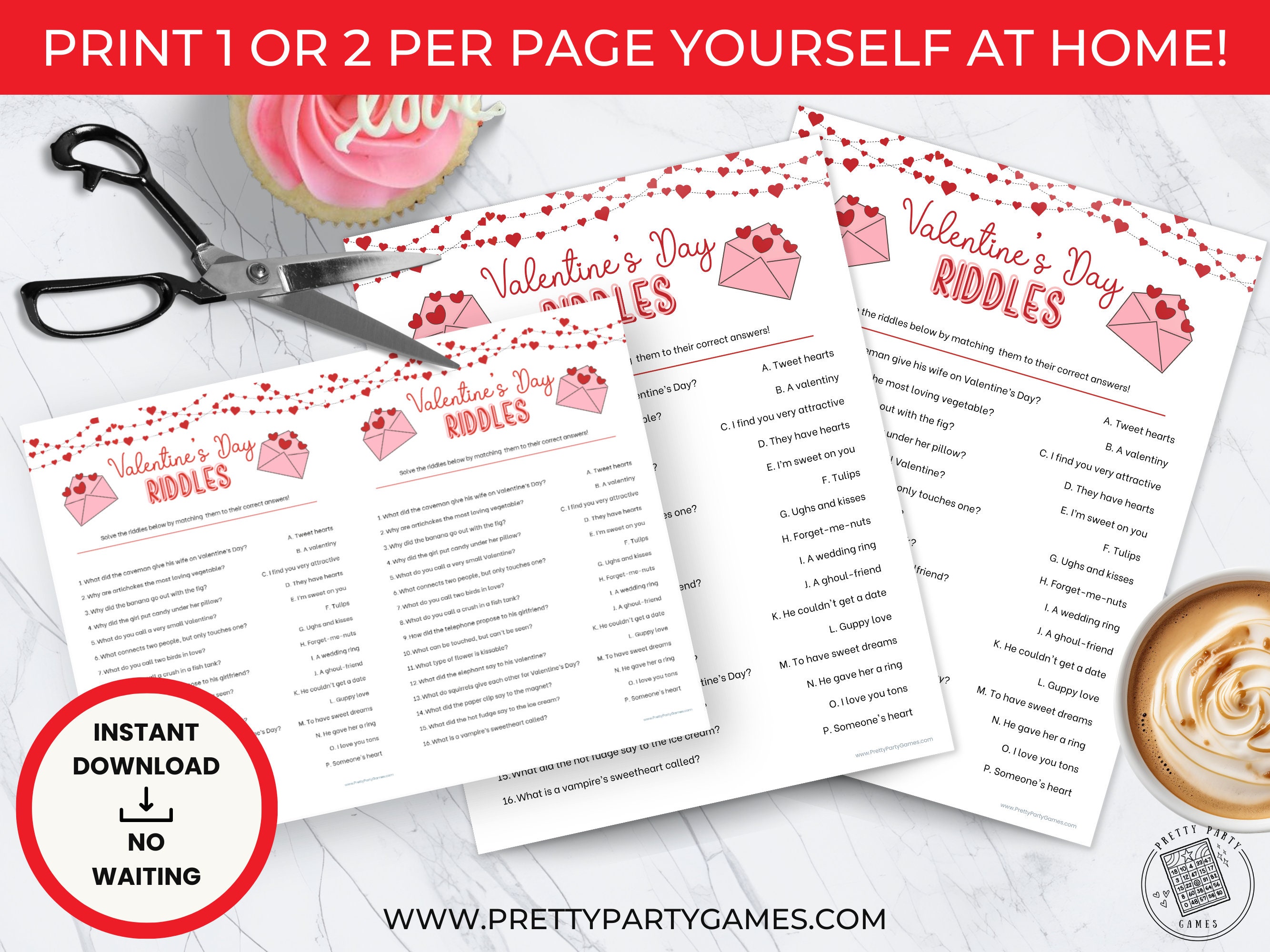 Valentines Day Riddles for Kids Printable, Valentine Class Game, Fun ...