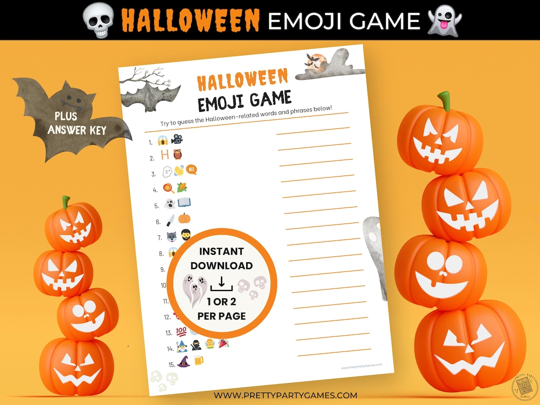 Halloween Emoji Game With Answer Key, Instant Digital Download, Fun ...