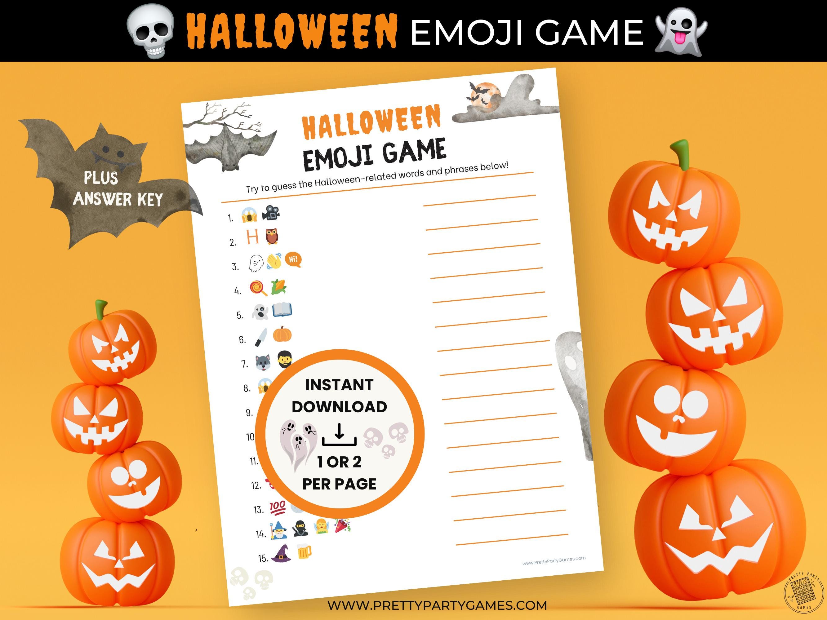 Halloween Emoji Game With Answer Key, Instant Digital Download, Fun ...