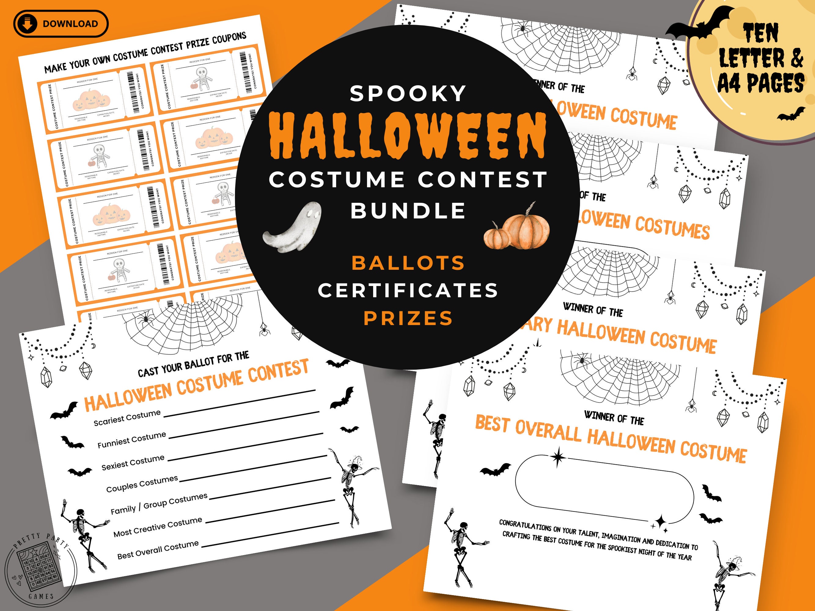 Best Halloween Costume Contest Awards Printable With Ballots & Prizes ...